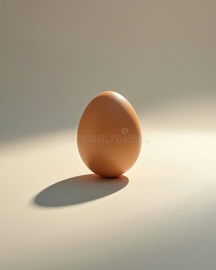 Single Brown Egg on a Light Background Simple Food Ingredient Protein ...