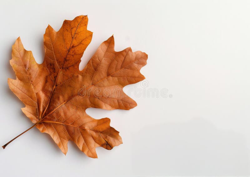 Brown Maple Leaf on White Background Stock Photo - Image of single ...