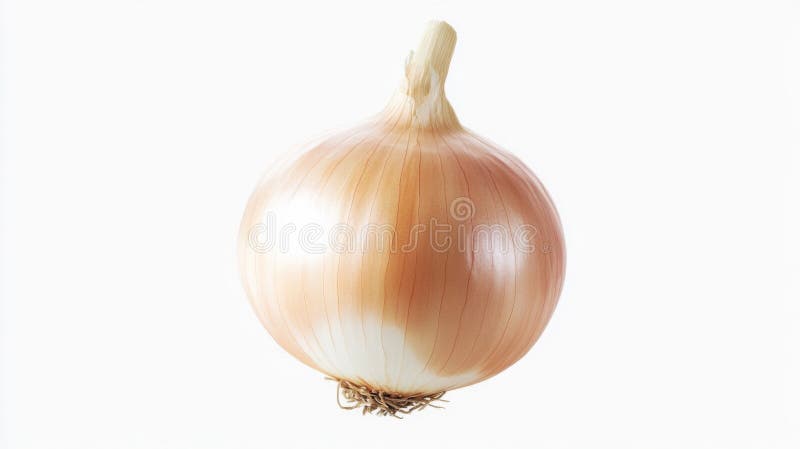 Single Brown Onion on White Background Stock Illustration ...