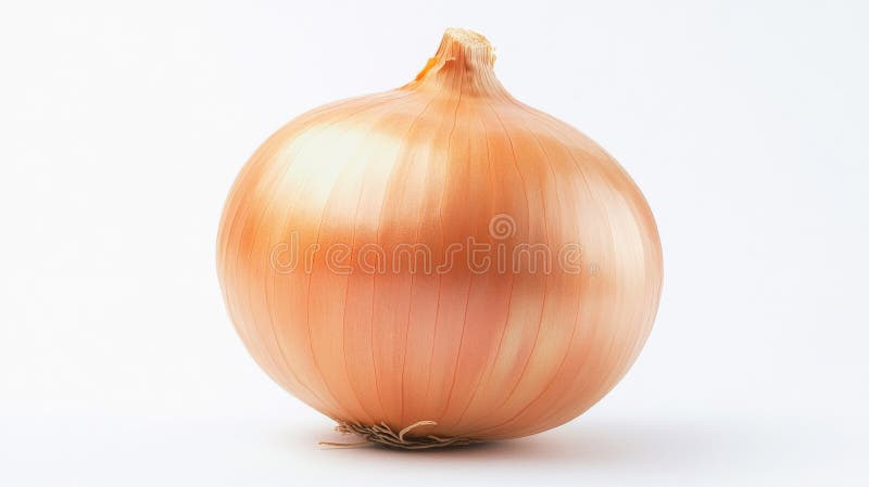 Single Brown Onion on White Background Stock Illustration ...