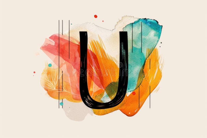 A Single Brush Stroke Forming the Letter U Stock Illustration ...