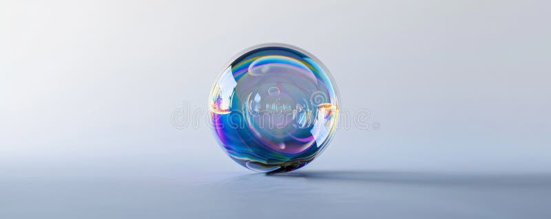 A Single Bubble with a Complex Pattern of Reflections on a Plain White ...