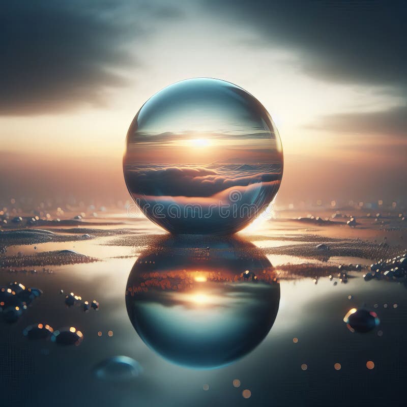 Single Bubble with Reflection a Single Bubble with a Reflection Stock ...