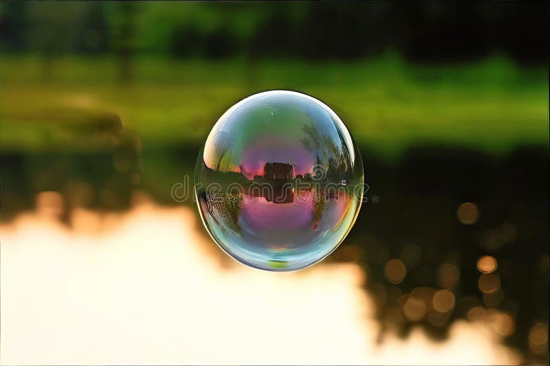 Single Bubble with Reflection a Single Bubble with a Reflection Stock ...