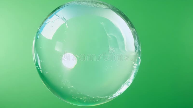 A Single Bubble Slowly Expanding. Green Screen Chromakey Stock Video ...
