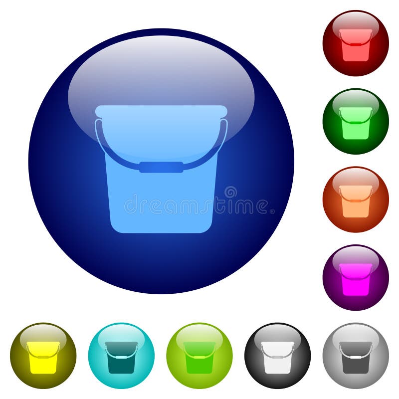 Single Bucket Color Glass Buttons Stock Vector - Illustration of ...