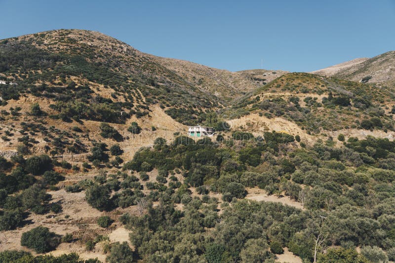 A Single Building on the Slopes of the Mountains Located in Western ...