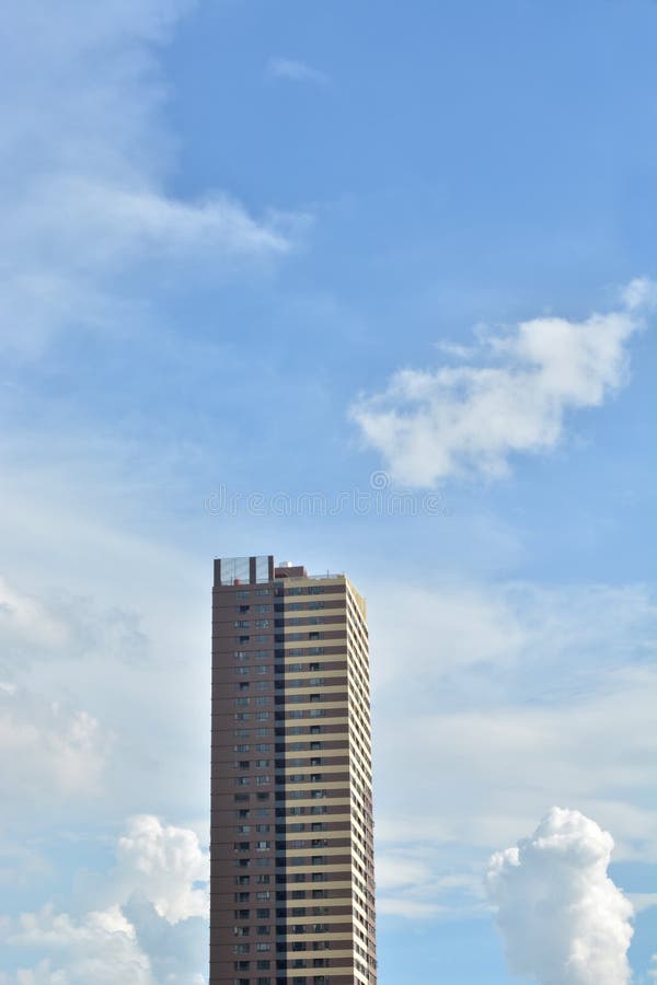 Single High Rise Residential Tower Stock Image - Image of tall ...