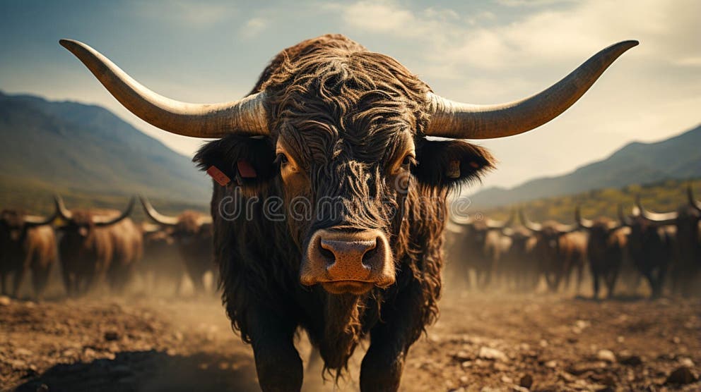 A Single Bull Looking at the Camera Close View Stock Photo - Image of ...