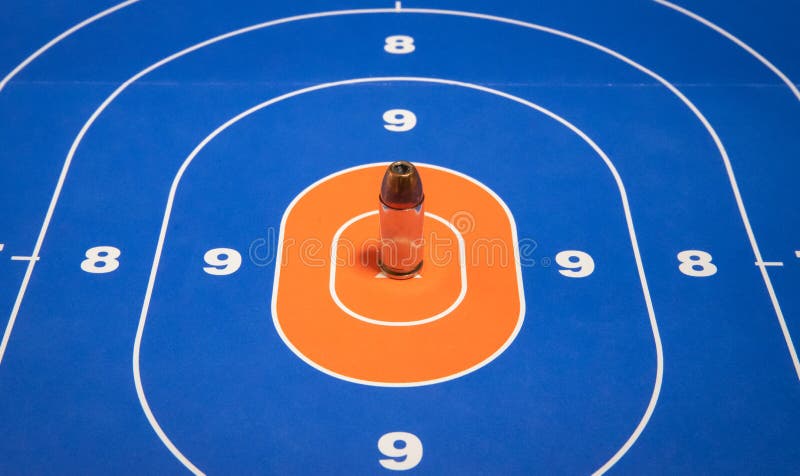 Single Bullet on a Gun Target Stock Photo - Image of legal, grip: 189860678