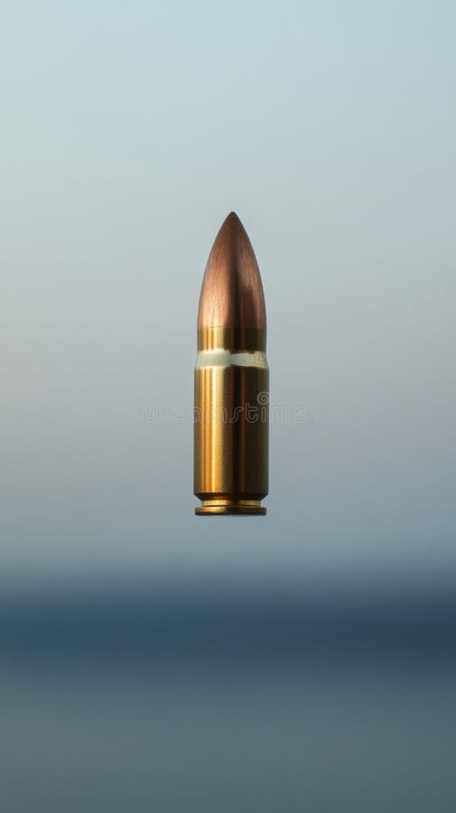 Single Bullet Isolated on Gradient Background, Safety and Ammunition ...