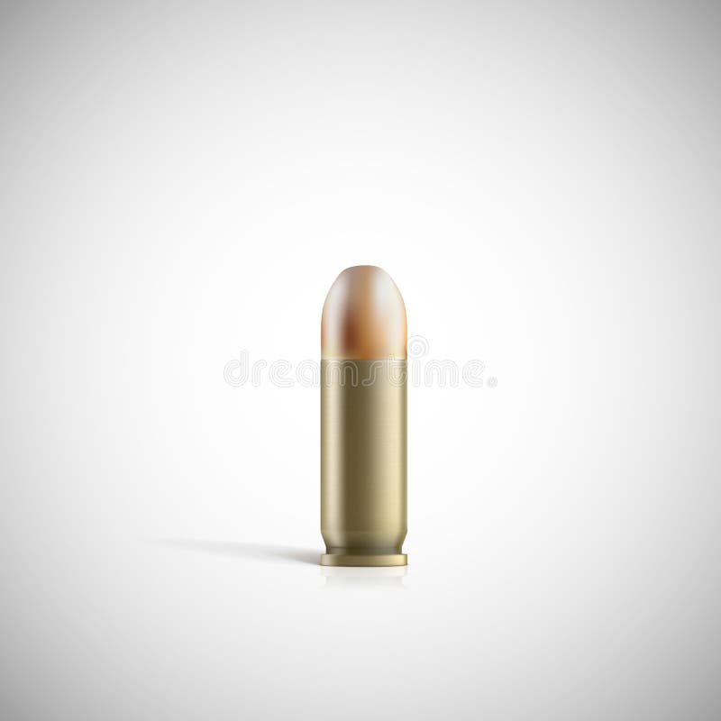 Rifle Bullet on White Photo-realistic Stock Vector - Illustration of ...