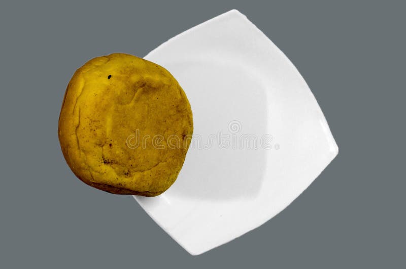 A Single Bun in the Plate on the Corners Stock Image - Image of dinner ...