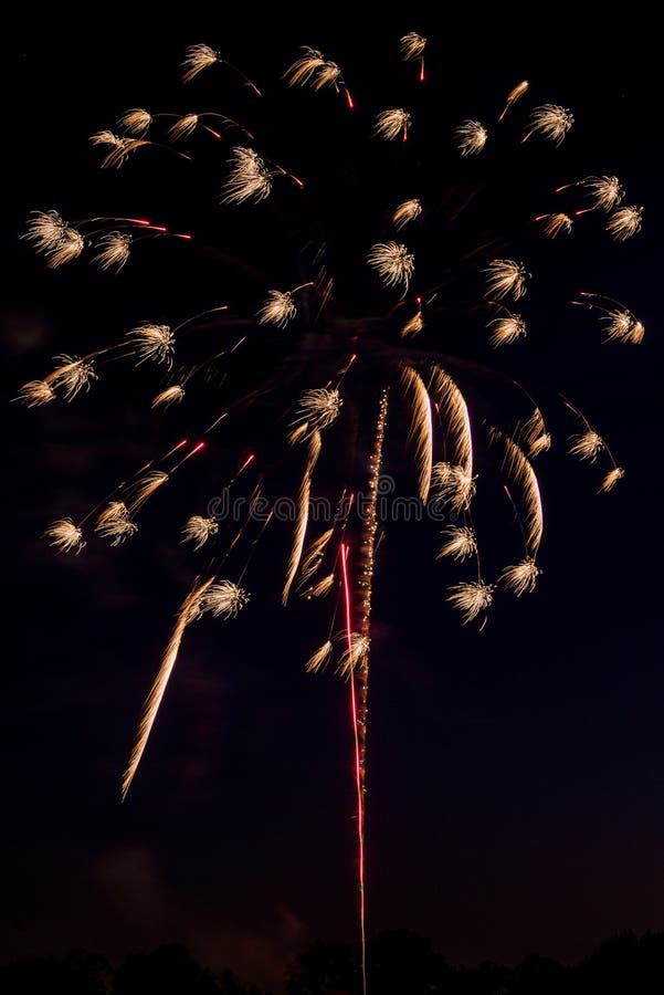 Single burst of a firework stock photo. Image of night - 111596100