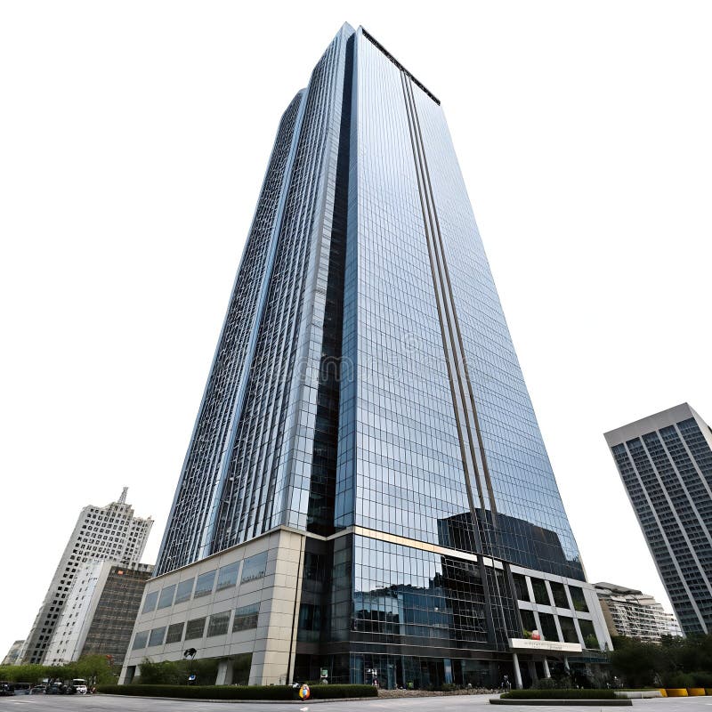 Single Business Skyscraper Isolated on White Background Stock ...