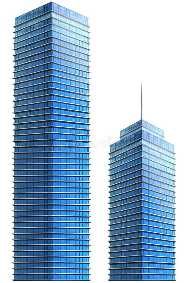 Single Business Skyscraper Isolated on White Background. 3D ...