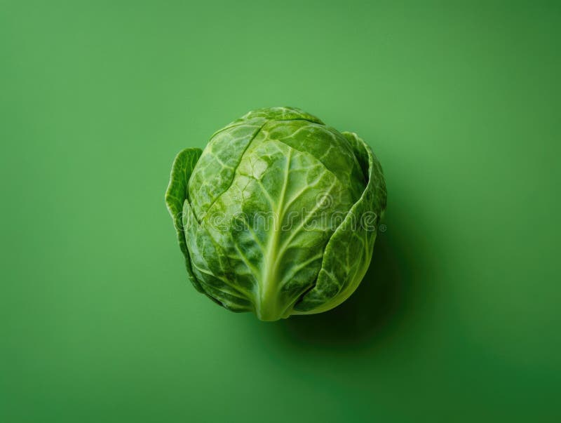Single Cabbage on Green Surface Stock Image - Image of nutrition ...