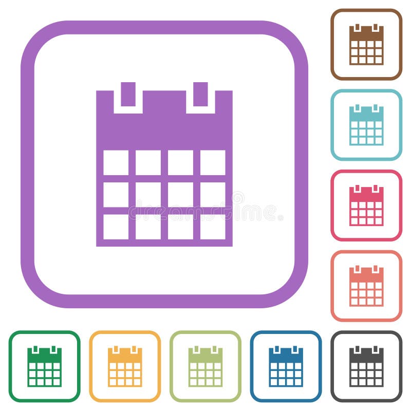 Calendar simple icons stock vector. Illustration of brown - 186568296