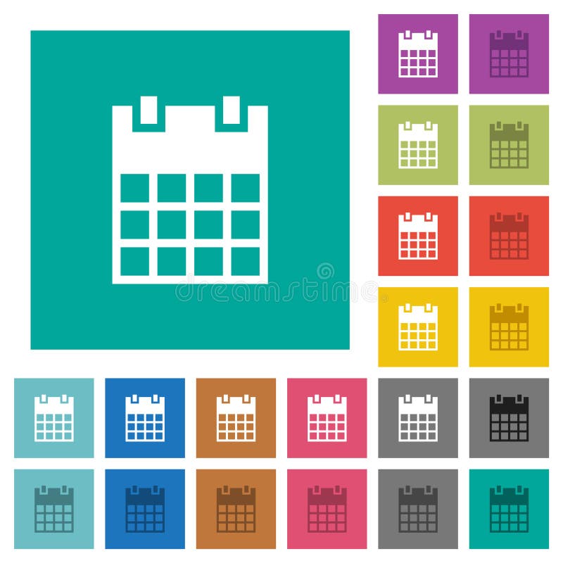 Single Calendar Square Flat Multi Colored Icons Stock Vector ...