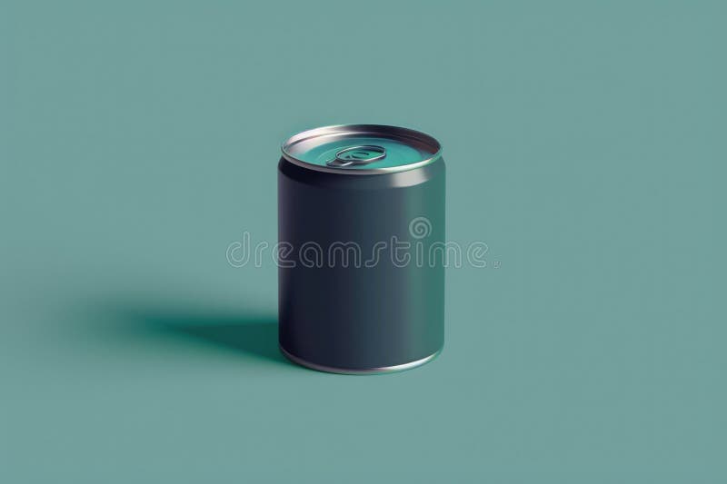 A Single Can of Soda on a Green Background Stock Image - Image of ...