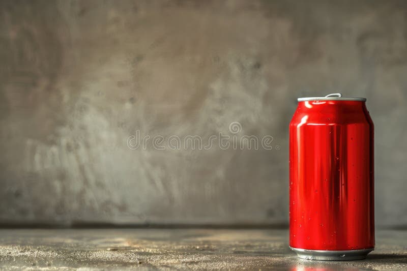 A Single Can of Soda Sitting on a Table, Ideal for Use in Commercial or ...