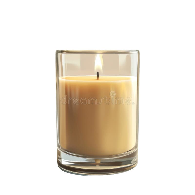 A Single Candle Burning Inside a Clear Glass Jar Stock Photo ...