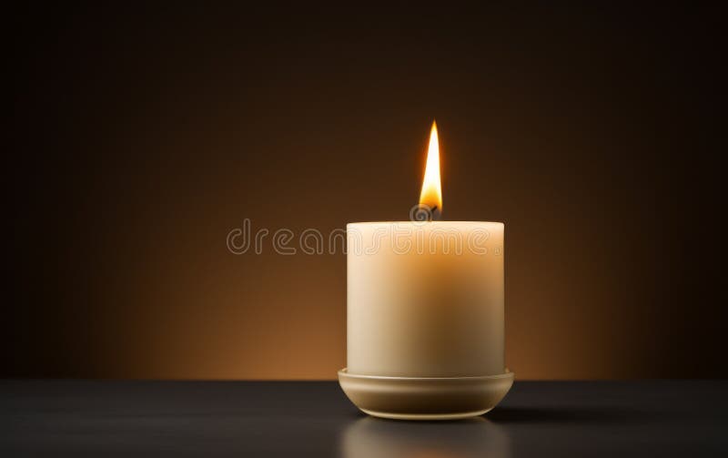 A Single Candle Casting a Soft, Romantic Light Stock Image - Image of ...