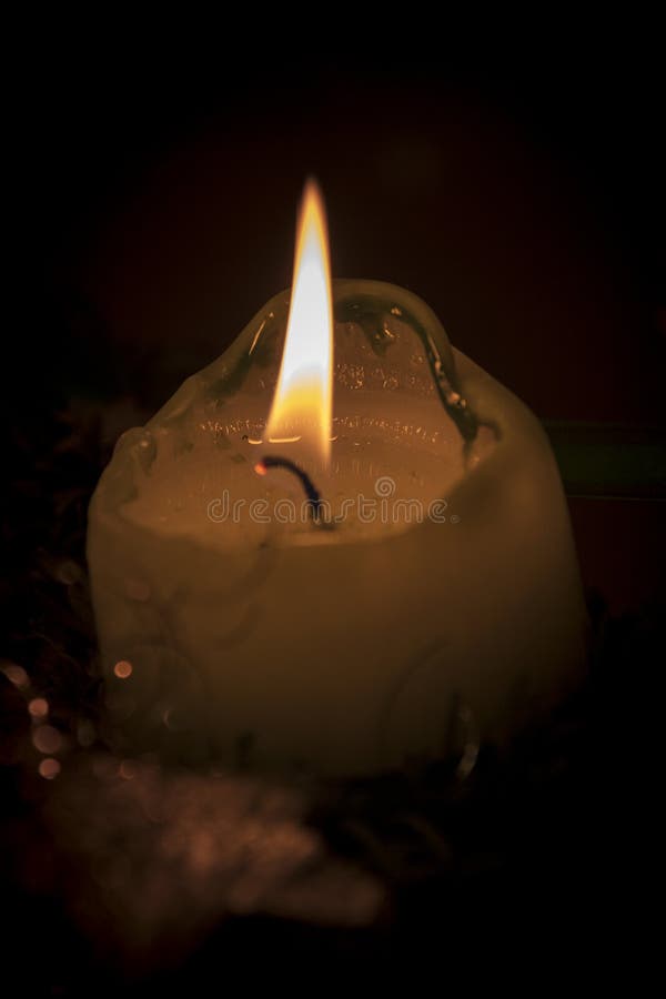 Single candle close-up stock photo. Image of green, decoration - 135523138