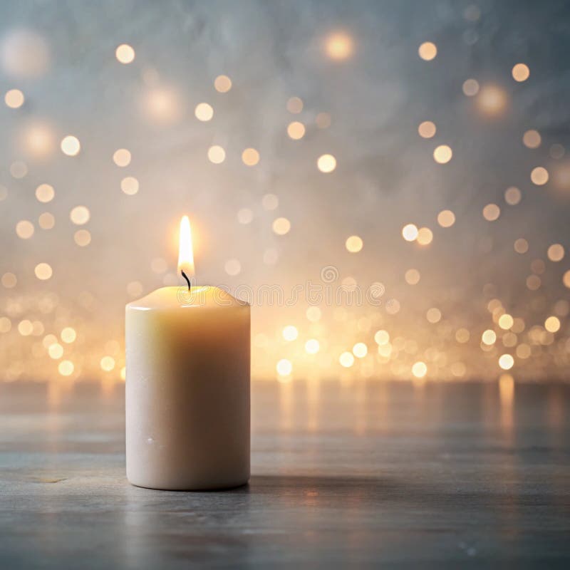 A Single Candle Flame Illuminates a Room Filled with Soft, Warm Light ...