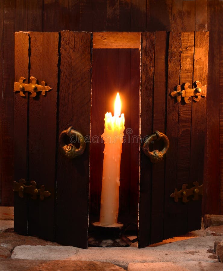 Single Candle with Hanging Keys Stock Image - Image of magic, nostalgia ...