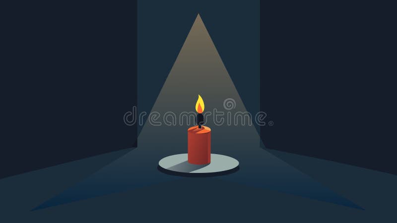 A Single Candle P in the Center of the Room Providing the only Source ...