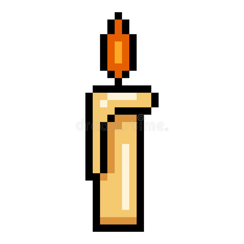 Single Candle Pixel Art Icon Stock Vector - Illustration of icon, home ...