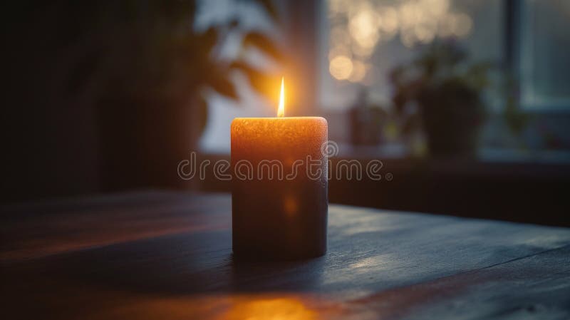 Candle Standing Upright in a Minimalistic Setting. Generative AI Stock ...