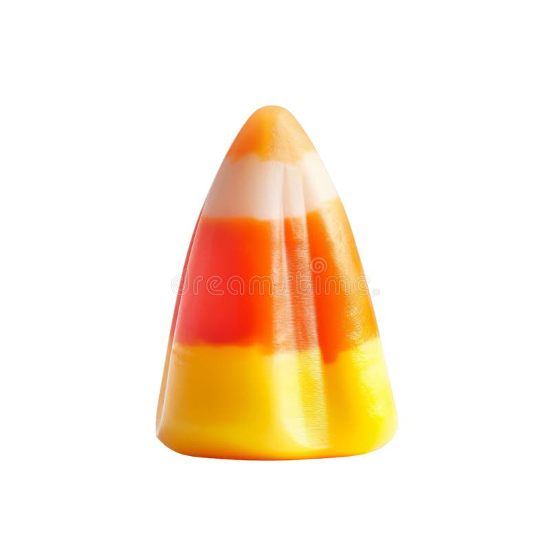 A Single Candy Corn with Orange, Yellow, and White Stripes Stock Photo ...