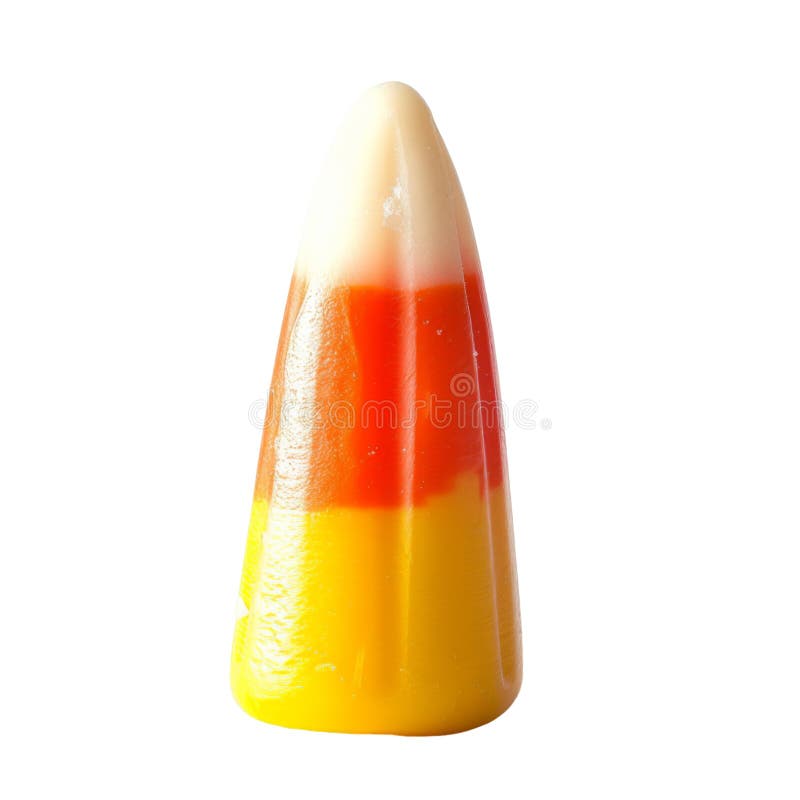 A Single, Candy Corn on a Plain Stock Photo - Illustration of sweet ...