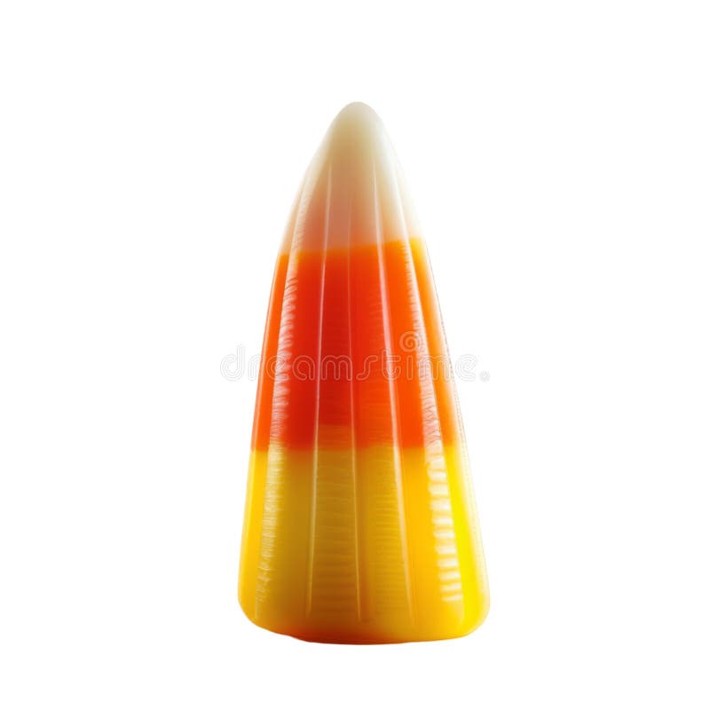 A Single Candy Corn with White, Orange, and Yellow Stripes Stock ...