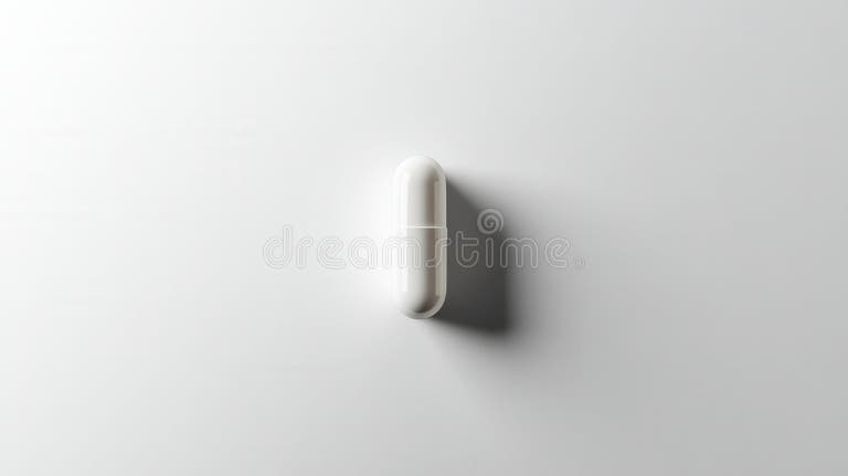 Single Capsule on a White Background Showcasing Minimalism and Hyper ...