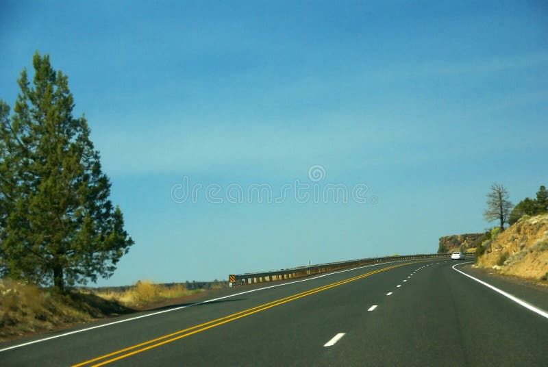 Single Car on Lonely Highway Stock Image - Image of blurred, traffic ...