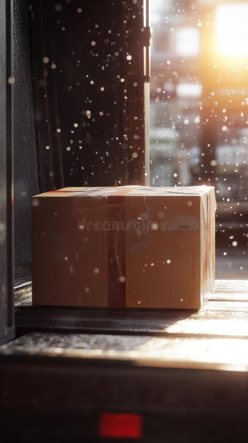 A Single Cardboard Box in a Stream of Light, a Symbol of Hope and ...