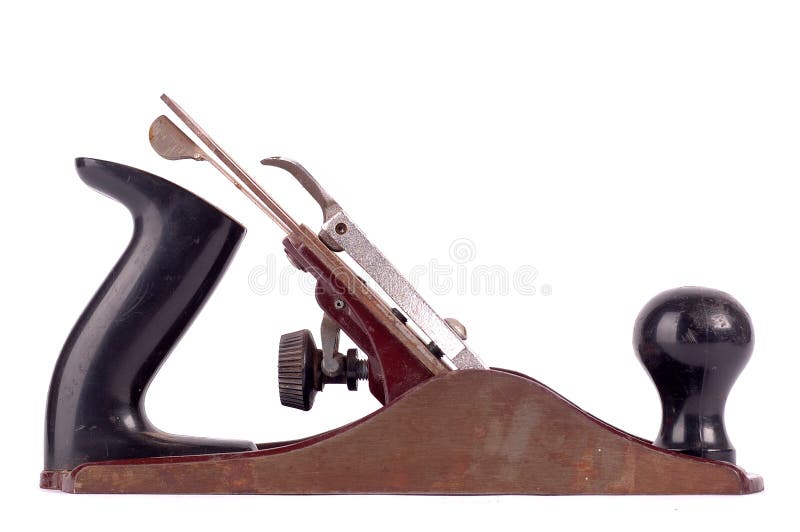 Old Carpenters Wood Plane Isolated Stock Photo - Image of handle ...