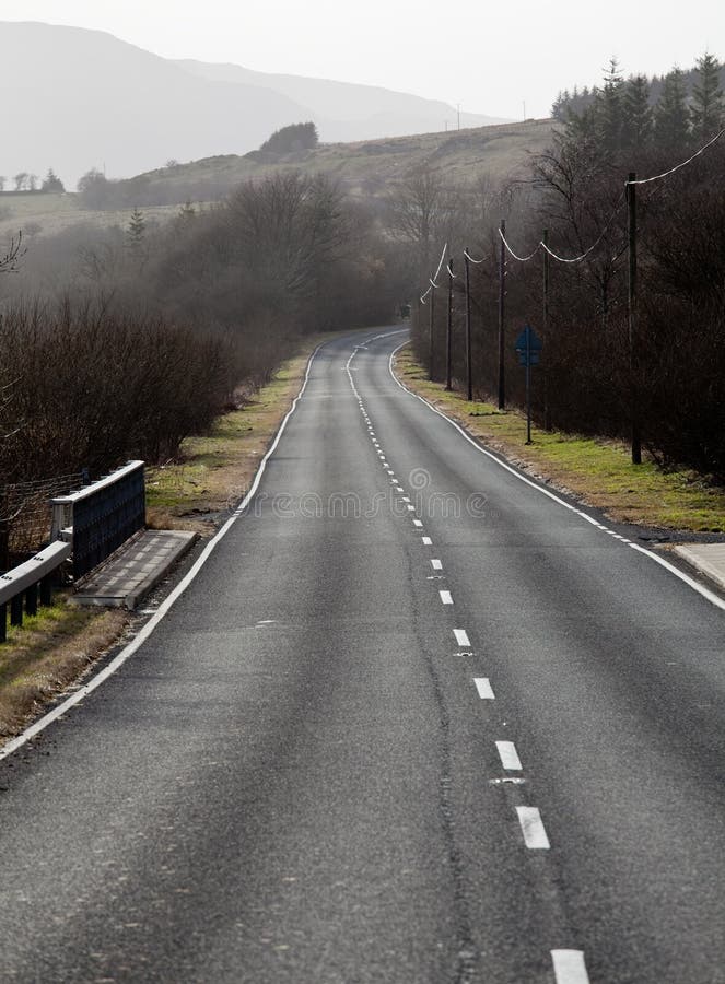 Single Carriageway Road into Distance Stock Image - Image of roadtrip ...