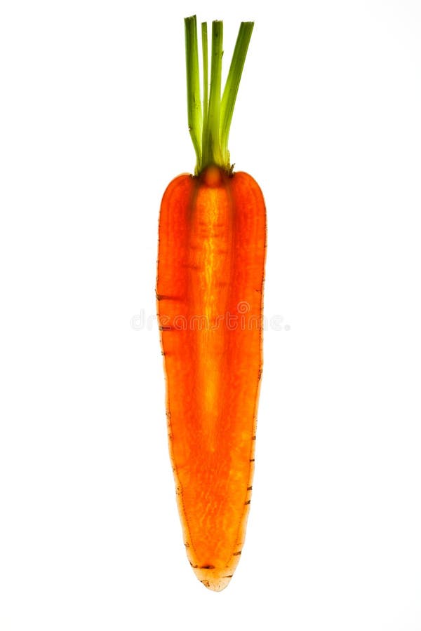 Single Carrot with Green Parts Stock Image - Image of vegetable, detail ...