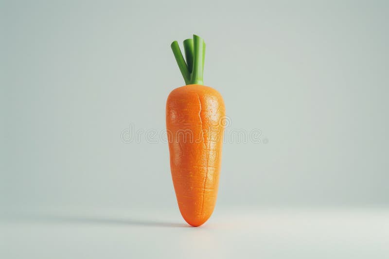 A Single Carrot with Green Stems Sticking Out Stock Photo - Image of ...