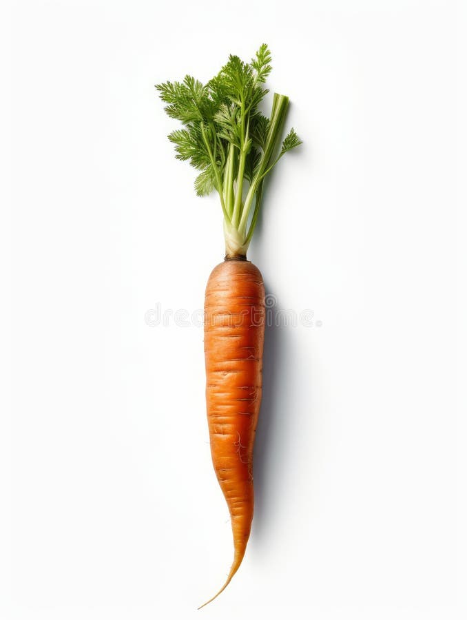 Single Carrot on White Background Stock Illustration - Illustration of ...