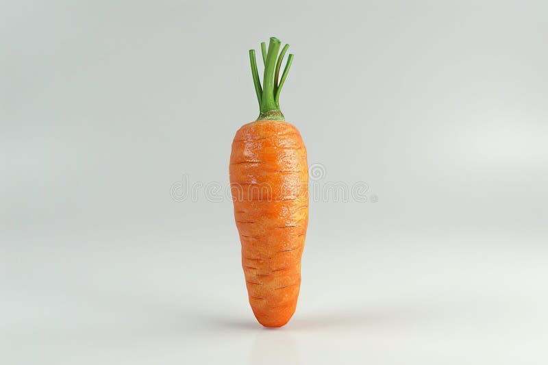 Single Carrot on White Background Stock Illustration - Illustration of ...