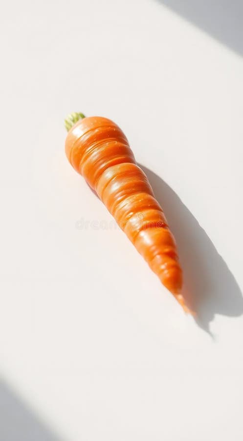 Single Carrot on White Surface Stock Illustration - Illustration of ...