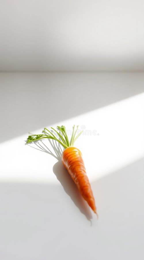 Single Carrot on White Surface Stock Illustration - Illustration of ...