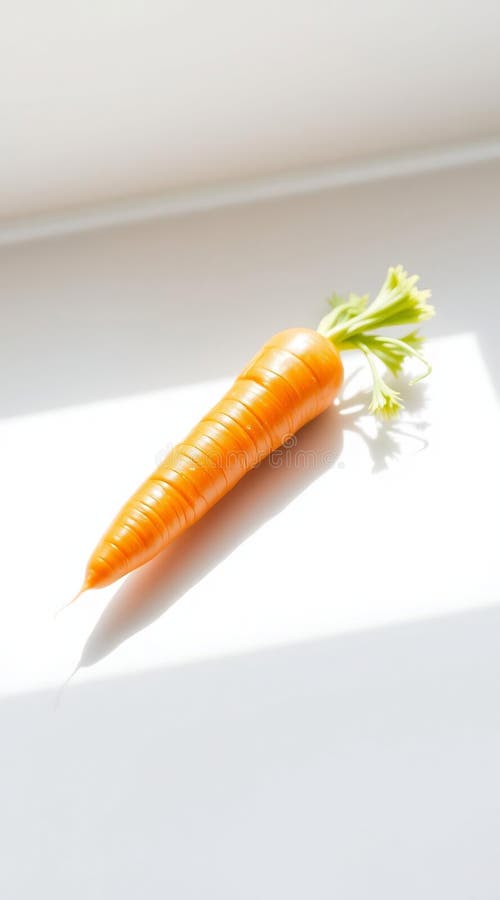 Single Carrot on White Surface Stock Illustration - Illustration of ...