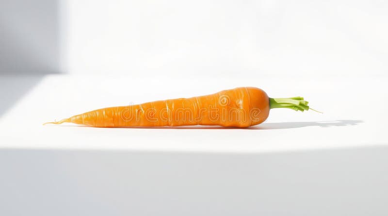 Single Carrot on White Surface Stock Illustration - Illustration of ...