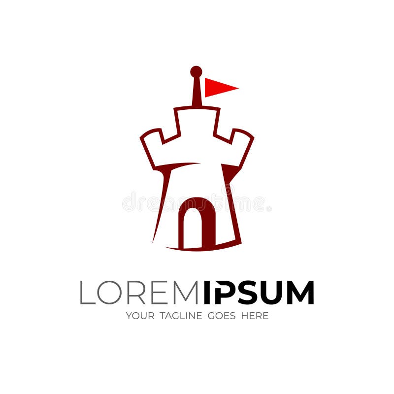 Single Castle Logo with Simple Design Template, Building Icons Stock ...